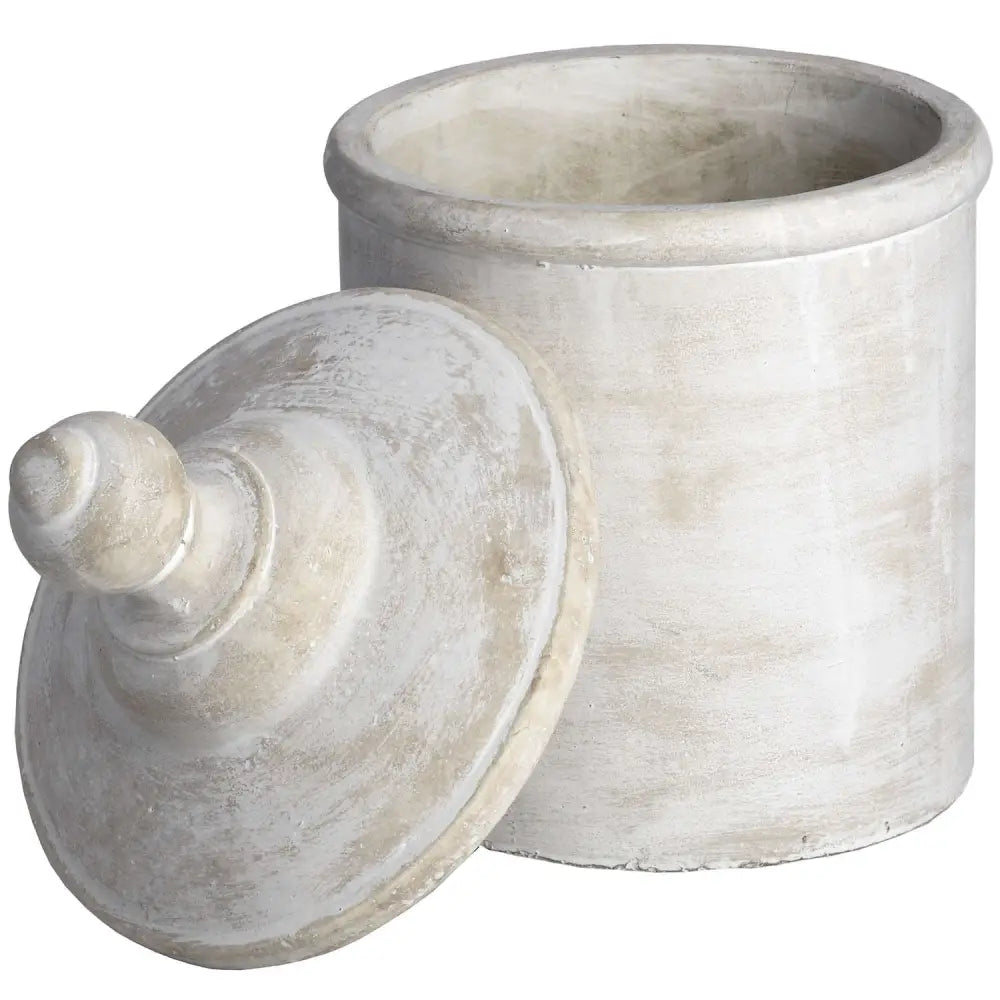 Large Antique White Cannister - Inside Interiors